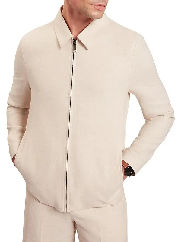 Ted Baker London Linen Blend Harrington Jacket - Stone