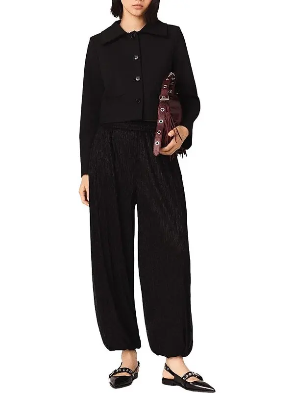 Maje Metallic Harem Trousers - Black