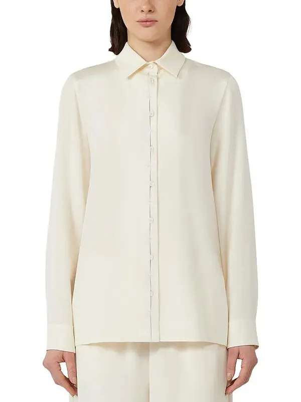 Max Mara Silk Button-up Shirt - Ivory
