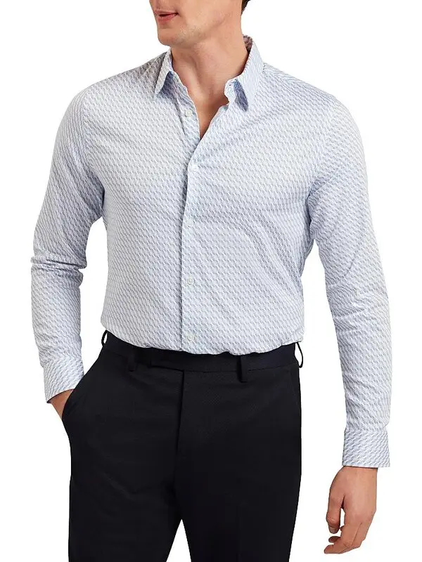 Ted Baker London Remford Slim Fit Button Front Shirt - Blue