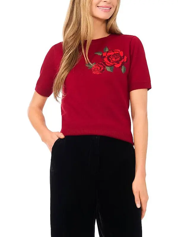 Ted Baker London Nora Short Sleeve Crewneck Top - Brick Red