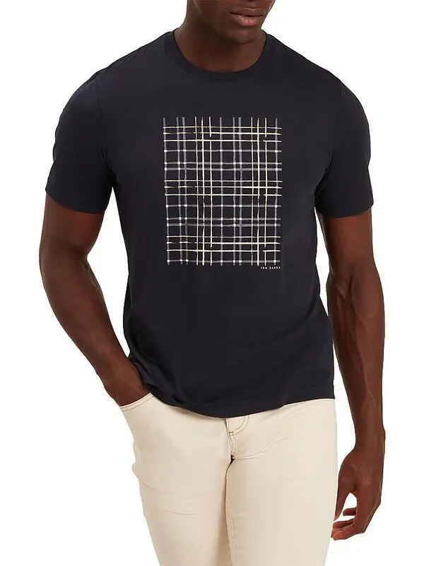 Ted Baker London Sionan Box Print T-shirt - Navy