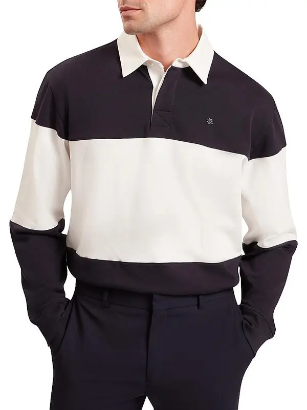 Ted Baker London Traviss Panelled Long Sleeve Rugby Shirt - Navy
