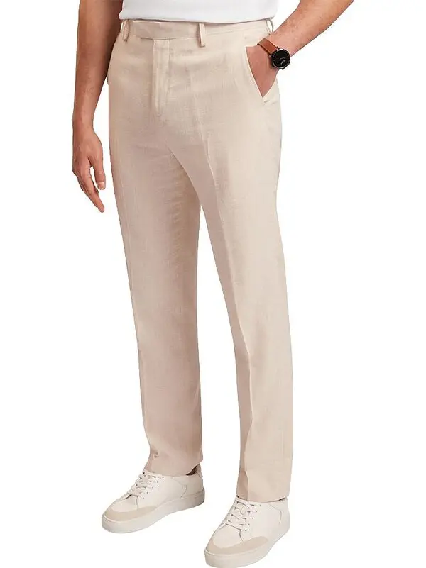 Ted Baker London Slim Fit Linen Pants - Ecru