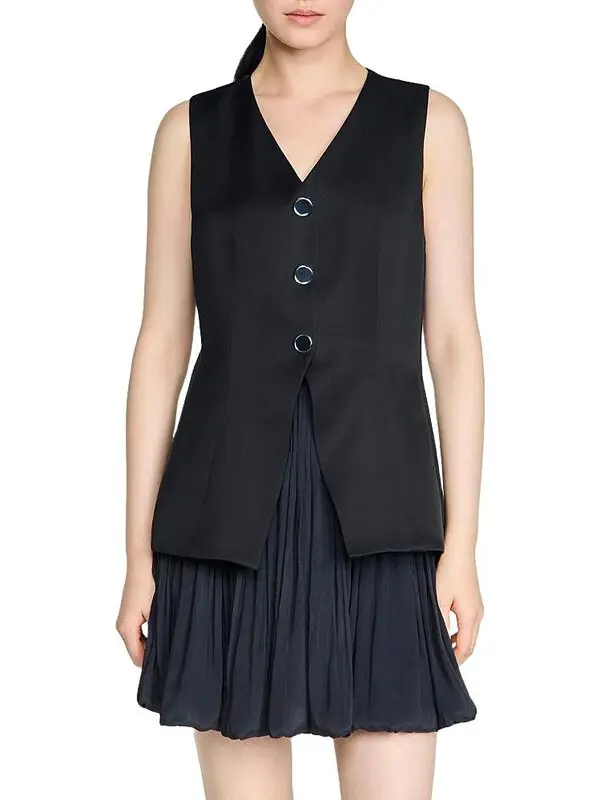 Sandro Nilda Short Bubble Dress - Black
