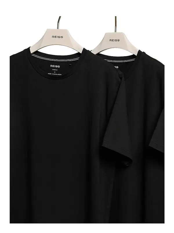 REISS Lounge Tees, Pack Of 2 - Black