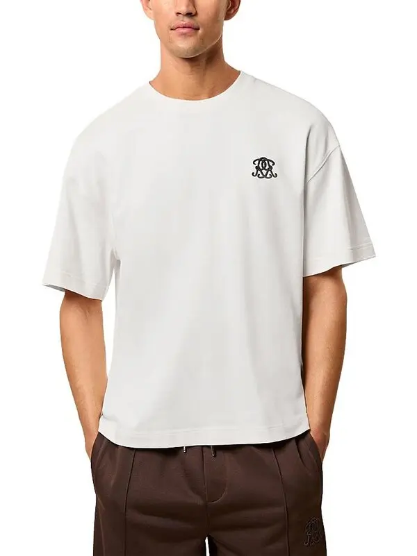 REISS Oversized Fit Rainer Motif Tee - Off White