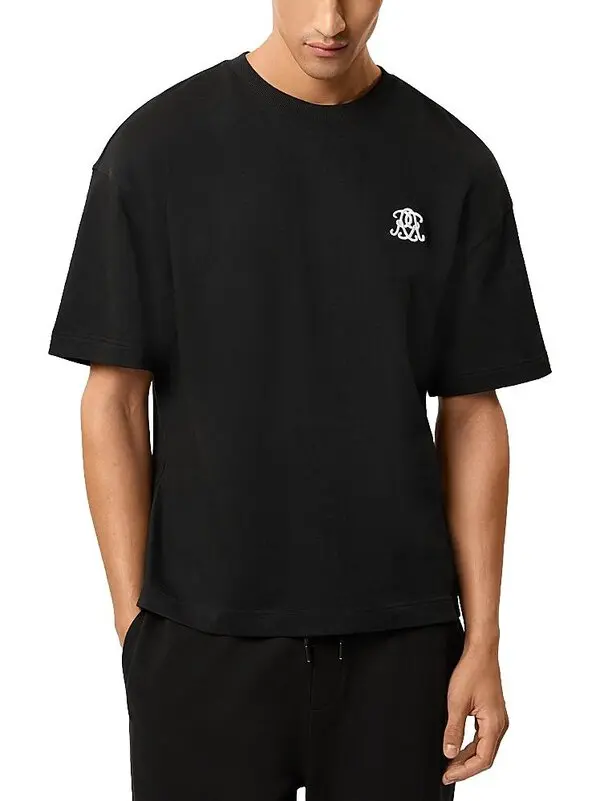 REISS Oversized Fit Rainer Motif Tee - Black