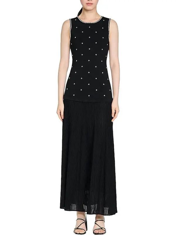 Sandro Theodora Embellished Maxi Dress - Black