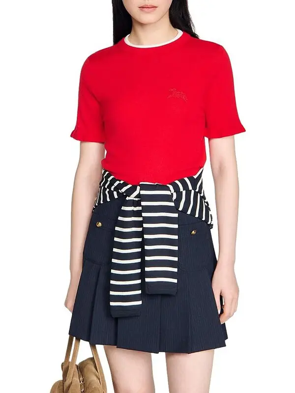 Sandro Layered Look Sweater - Red