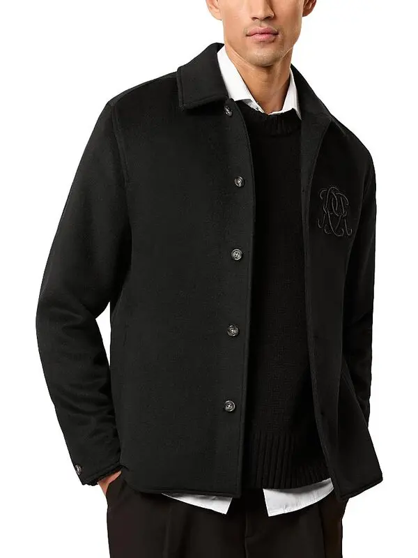 REISS Champ Embroidered Jacket - Black