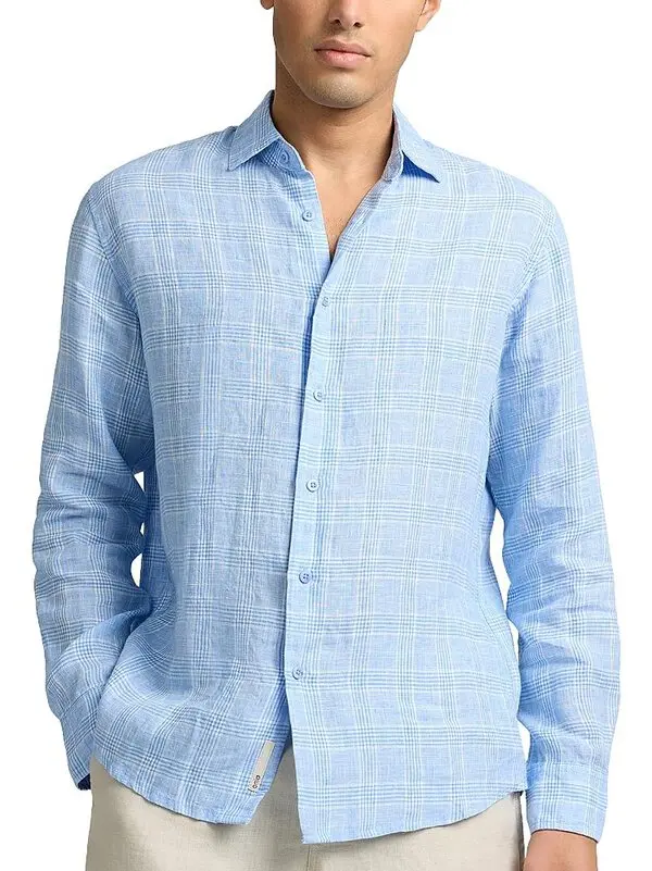 Onia Linen Long Sleeve Shirt - Blue Multi