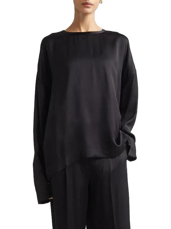 TOTEME Boxy Satin Top - Black