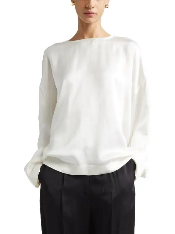 TOTEME Boxy Satin Top - White