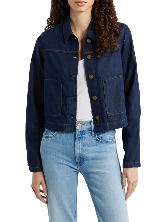 Rag & Bone Adrianna Crop Featherweight Denim Jacket - Dusk Rinse