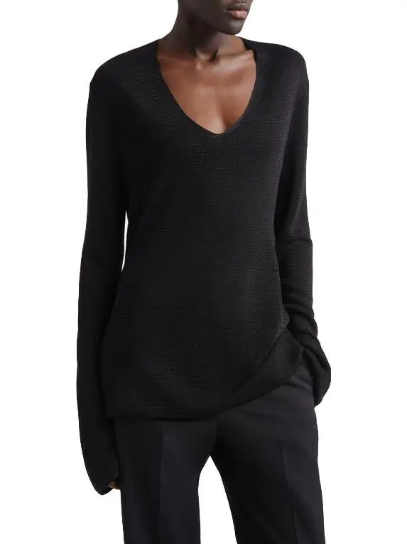 Loulou De Saison Saya V-neck Sweater - Black