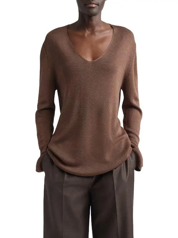 Loulou De Saison Saya V-neck Sweater - Brown