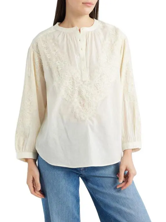 Vince Camuto Lace-trimmed Blouse - New Ivory