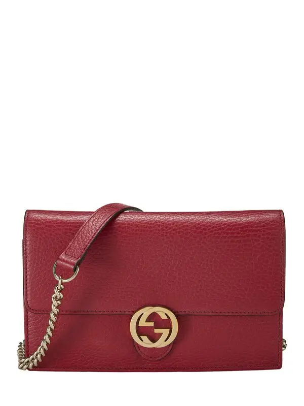 Gucci Interlocking Wallet On Chain - Red