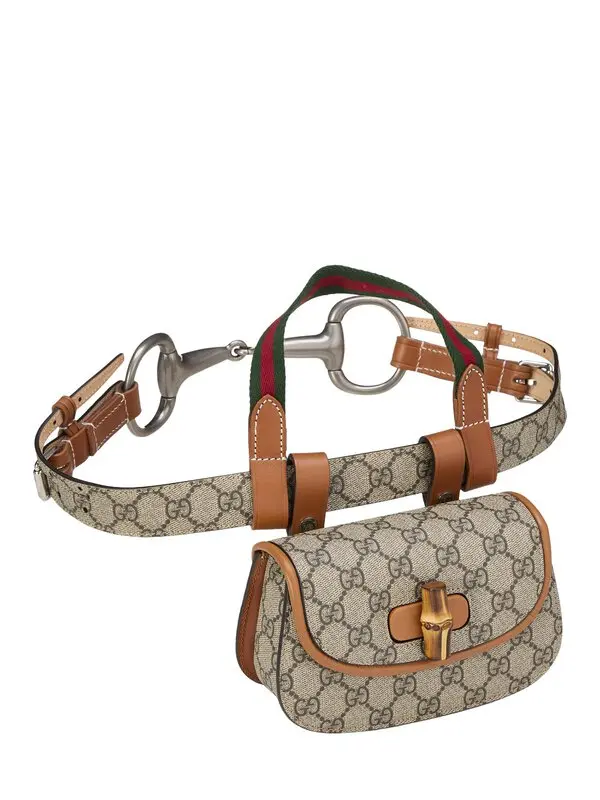 Gucci Gg Supreme 1947 Bamboo Belt Bag - Beige