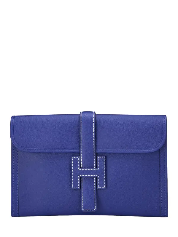 Hermès Epsom Jige Clutch - Blue Electric