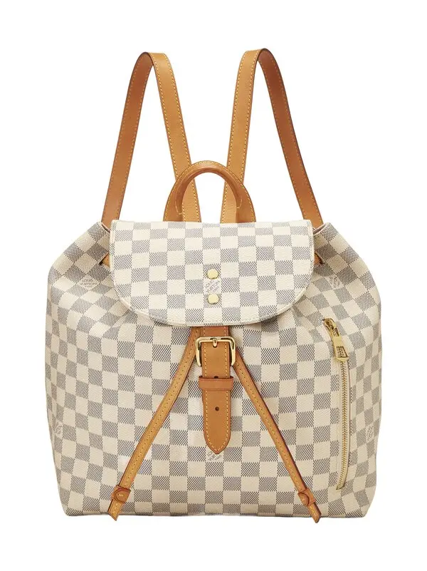 LOUIS VUITTON Damier Azur Sperone Backpack - White
