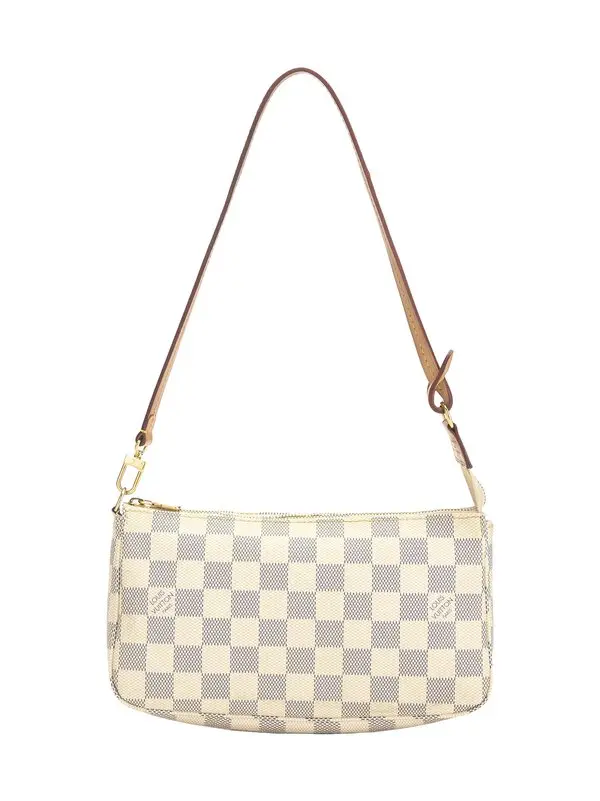 LOUIS VUITTON Damier Azur Pochette Accessories - White