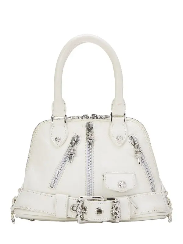 Chrome Hearts Leather Jj Dean Top Handle Bag - White