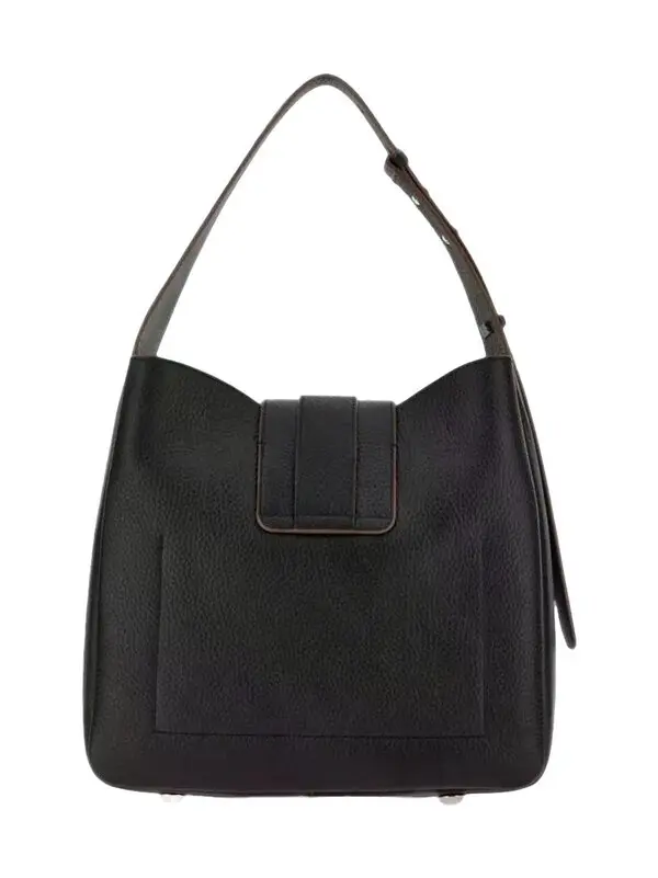 Hogan Grained Leather Shoulder Bag - Black
