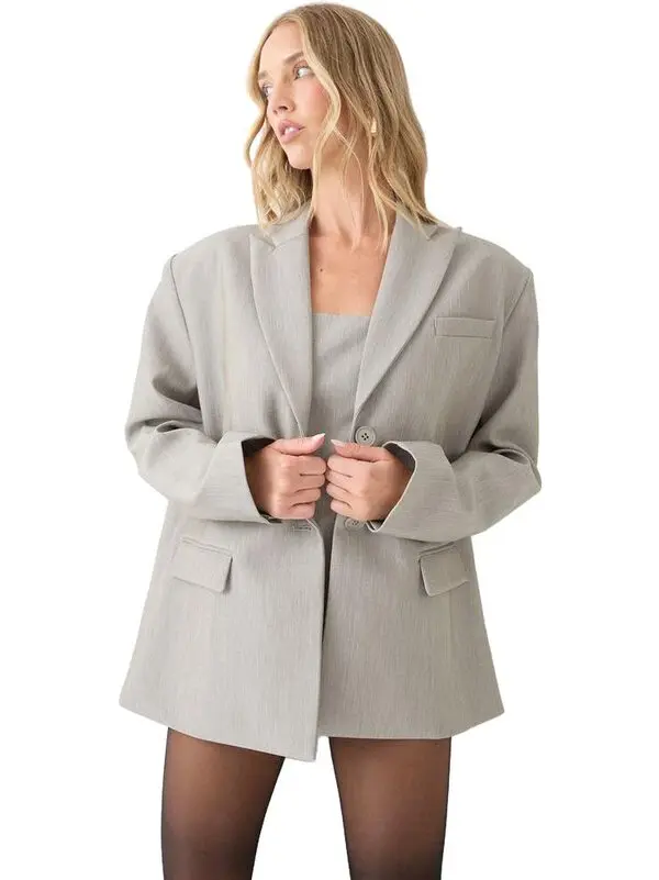 MISSPAP Premium Boxy Blazer - Grey
