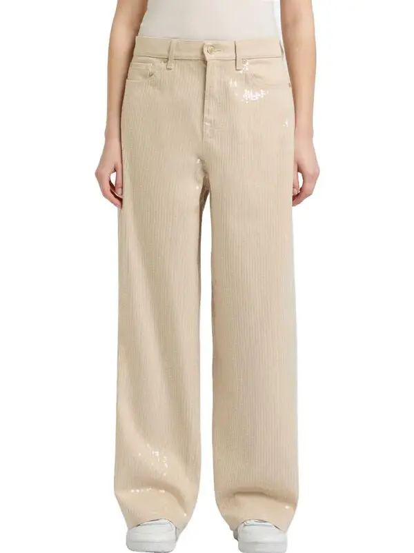 SEVEN Sequin High-waist Wide-leg Jeans - Radiance