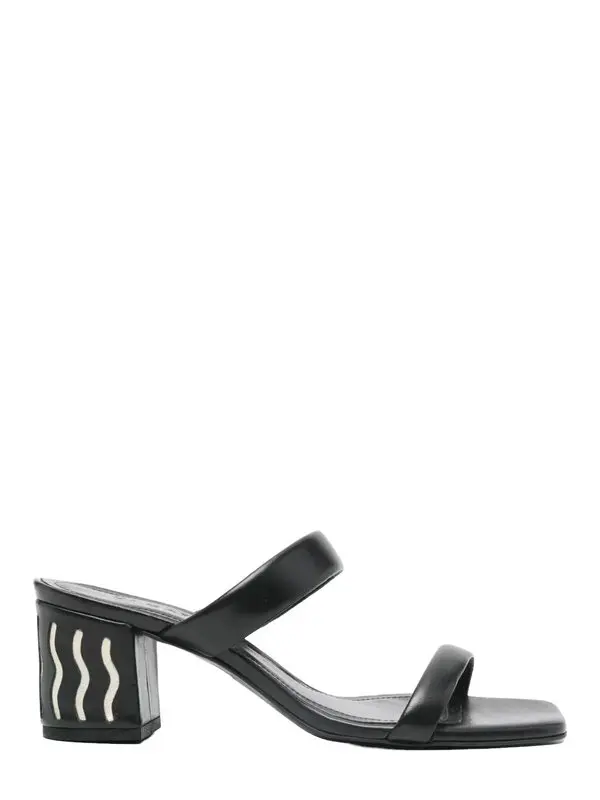 DI GAIA Louiza Cordelia Square-toe Heel Sandals - Black