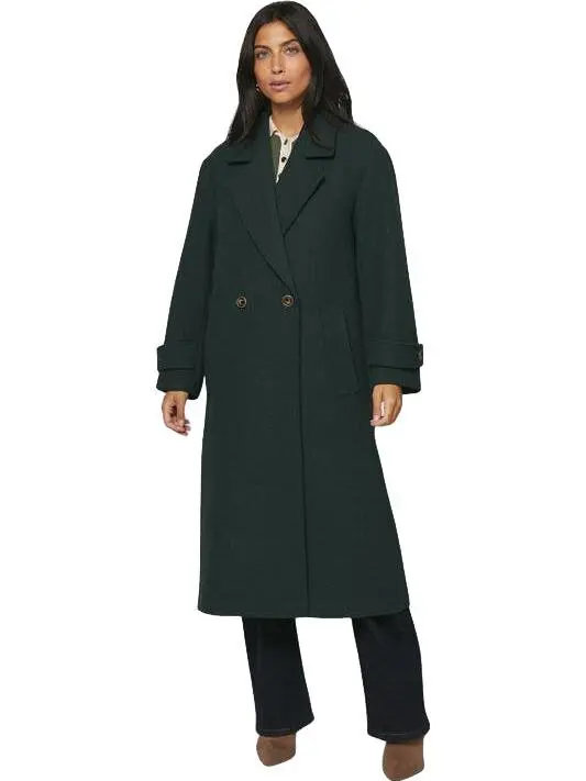 WALLIS Double Breasted Car Coat - Green