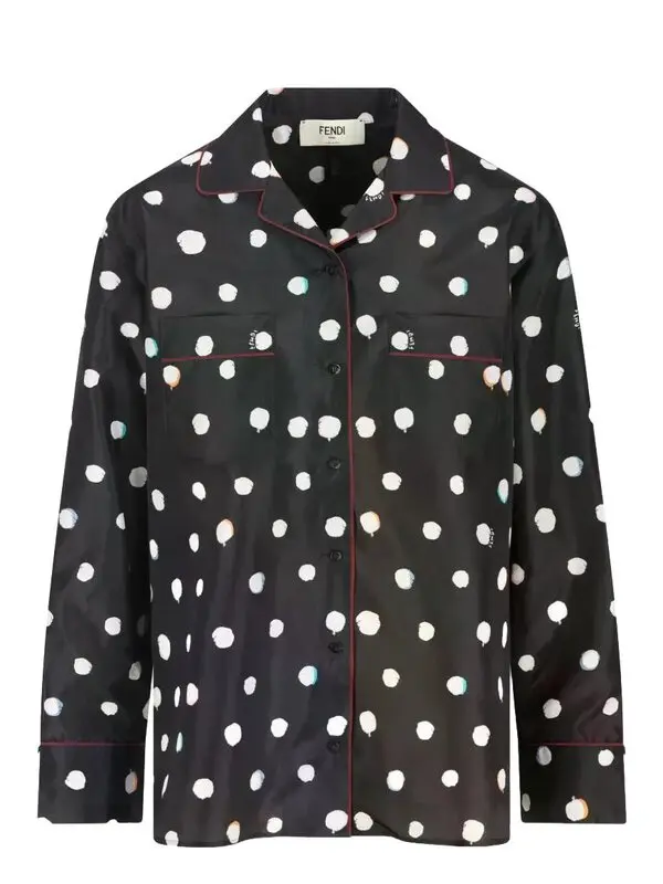 Fendi Polka-dot Piped Shirt - Black