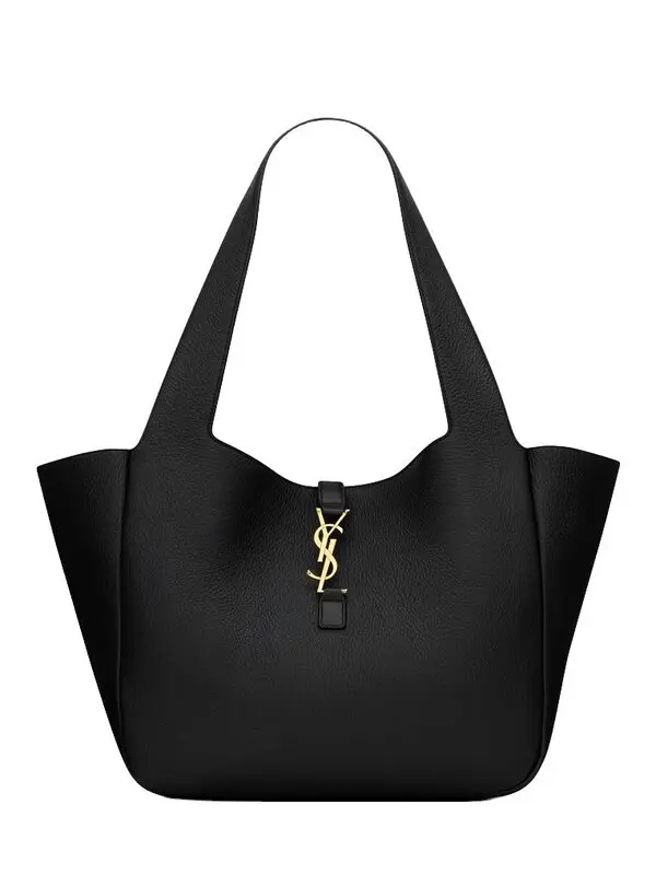 Saint Laurent Le 5 À 7 Bea Tote Bag In Deerskin Leather - Black