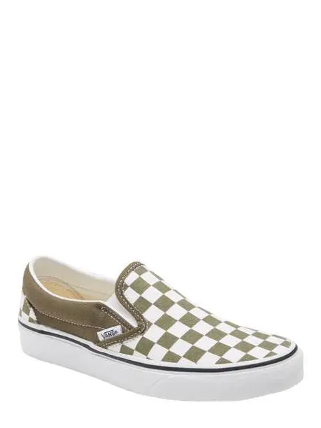 VANS Classic Slip-on Sneaker - Checkerboard Grape Leaf/white