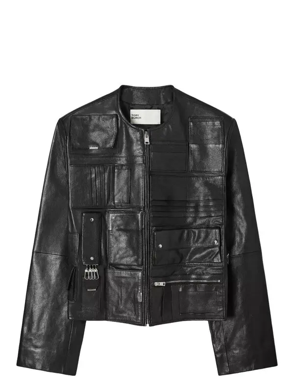 Tory Burch Pocket Leather Jacket - Black