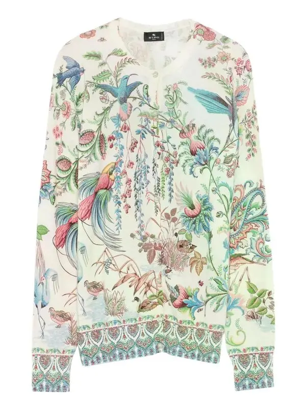 Etro Floral-patterned Cardigan - Neutrals