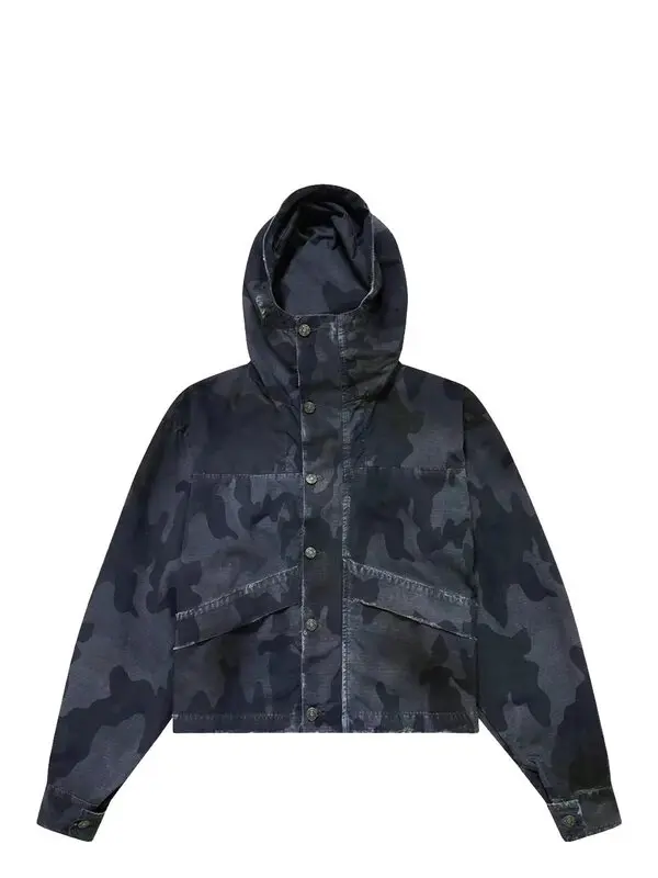 424 Cropped Camouflage Parka - Grey
