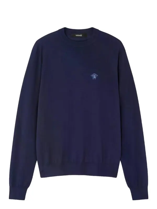 Versace Medusa-embroidered Sweater - Blue