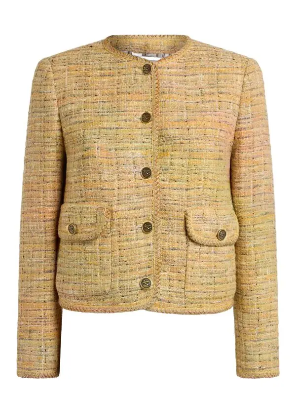 Etro Tweed-effect Cropped Jacket - Neutrals