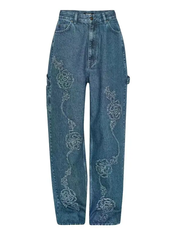 Remain Birger Christensen Floral Embellished Boyfriend Jeans - Blue