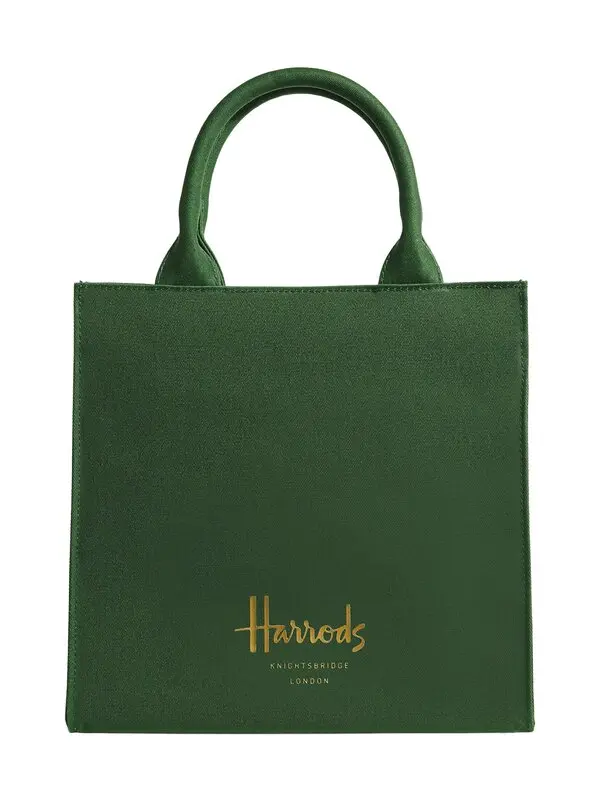Harrods Cotton Logo Tote Bag - Green