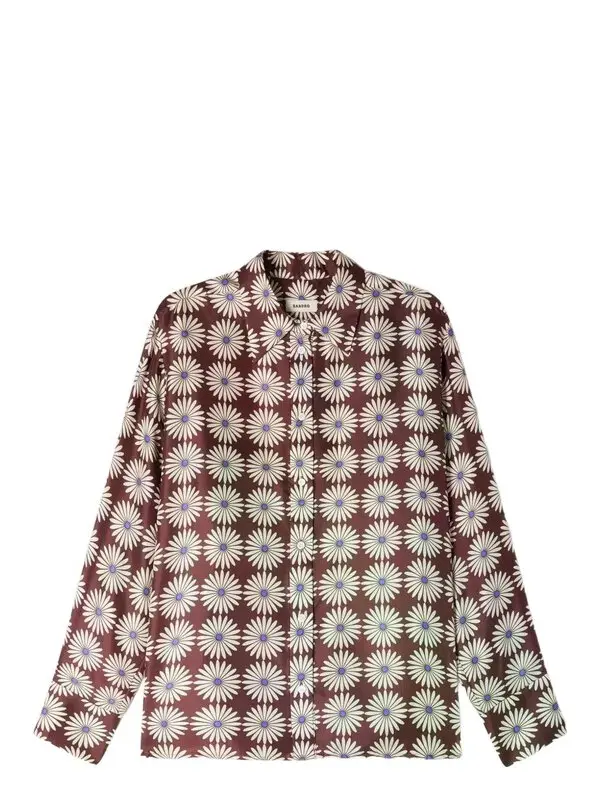 Sandro Floral-print Buttoned Shirt - Brown