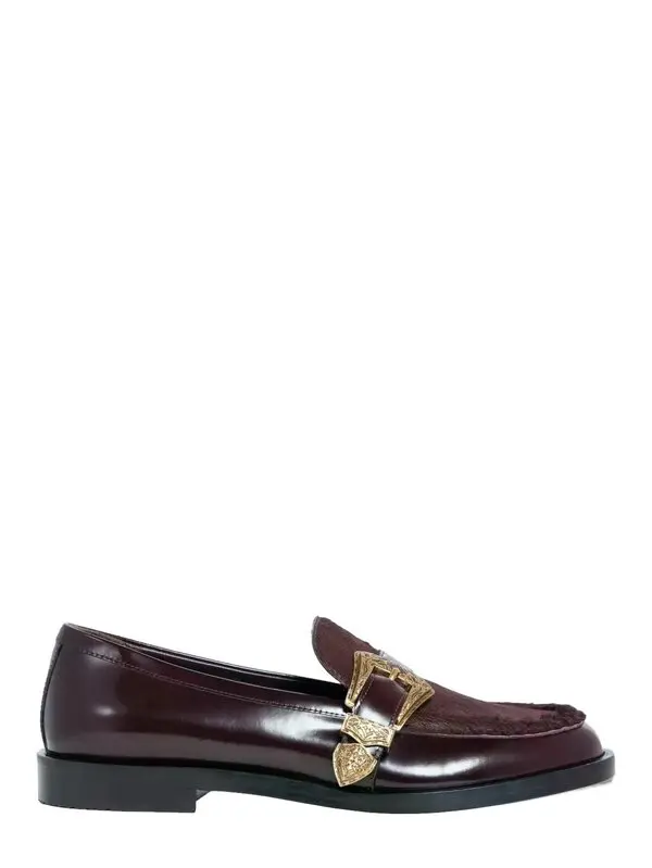 Roberto Festa Lira Pony-skin Buckle Loafers - Brown