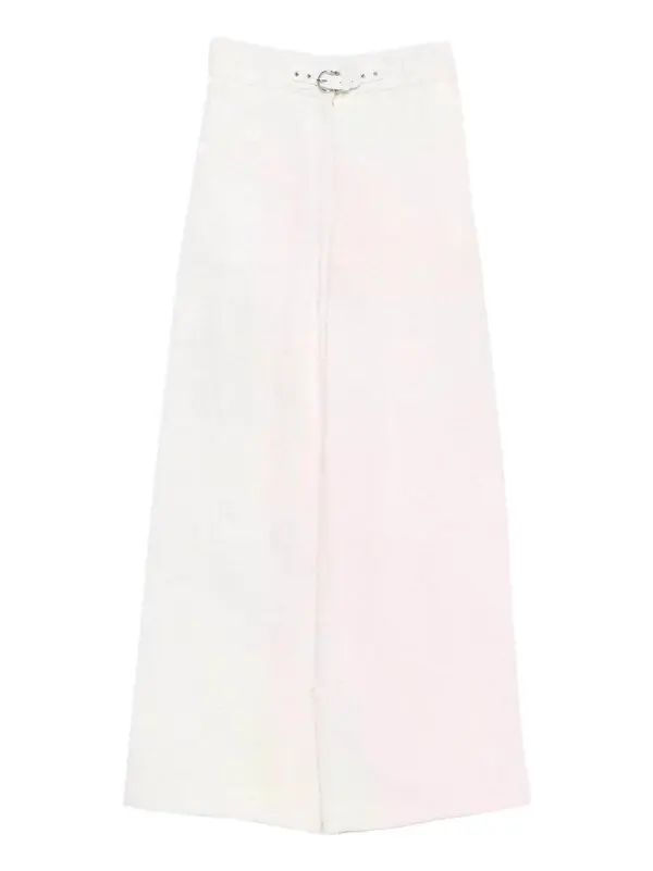Maje Belted Wide Leg Trousers - White