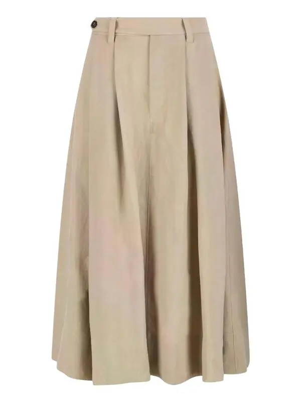 Brunello Cucinelli Pleated A-line Midi Skirt - Neutrals