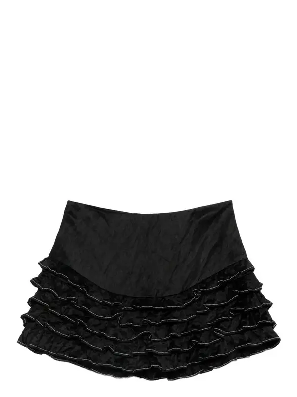 Sandro Ruffled-detail Shorts - Black