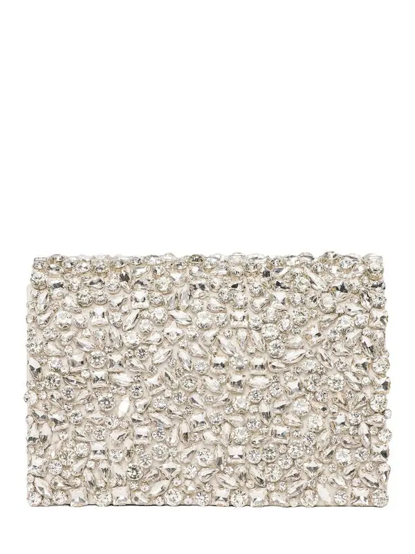L'Agence Verve Crystal Clutch - Silver