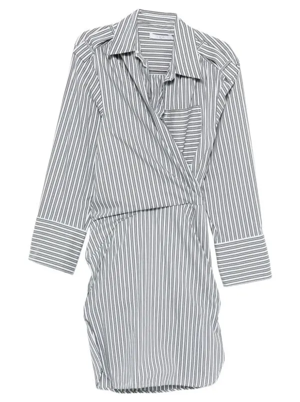IRO PARIS Lazul Striped Cotton Dress - Sky Blue